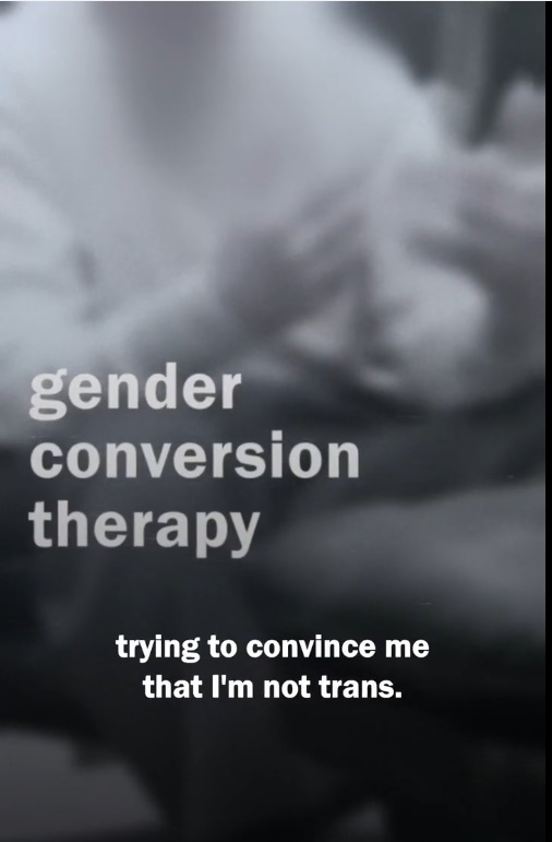 Screenshot of Gender Conversion Therapy video – Critical Therapy Antidote